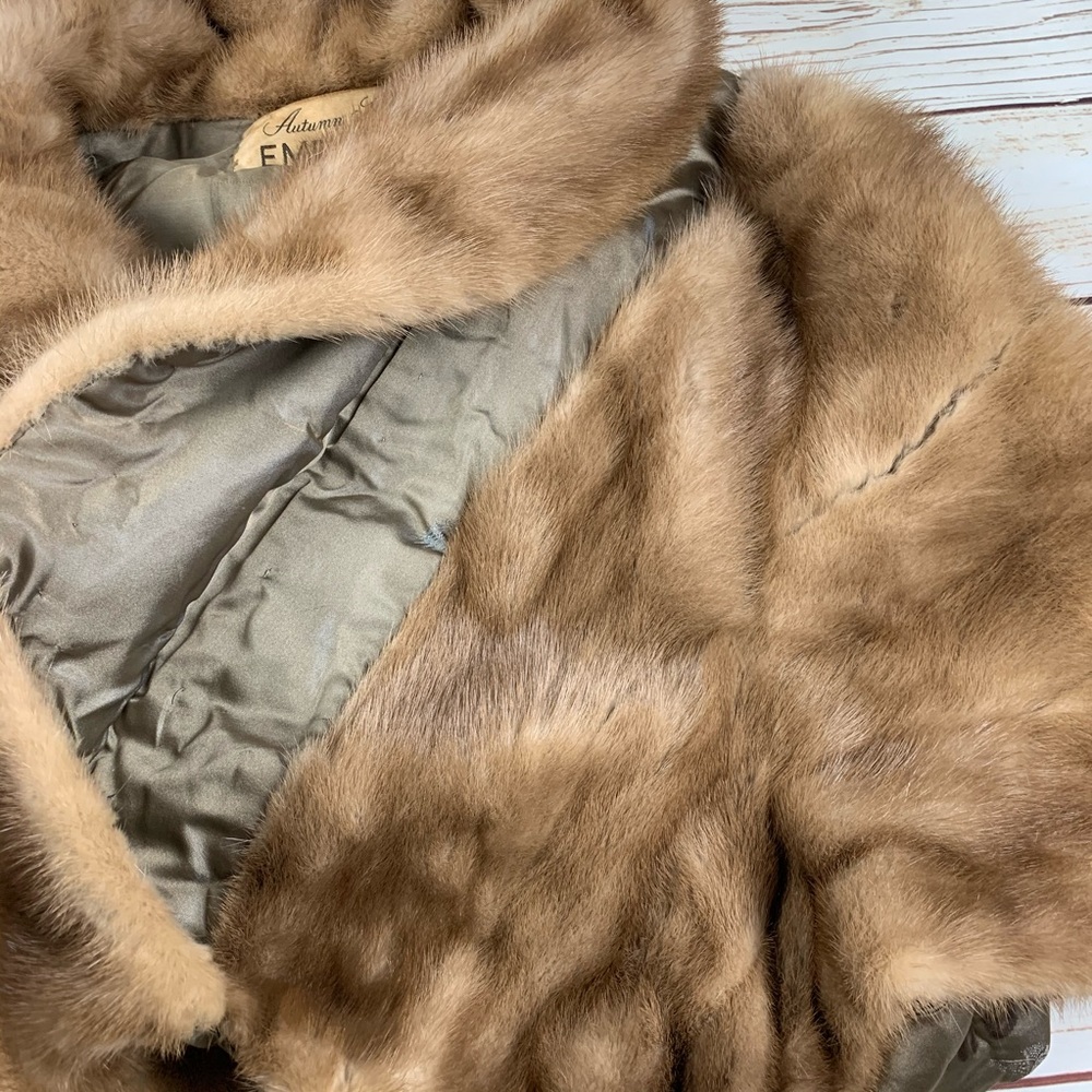 Authentic 1950’s Brown Mink Stole Pelt Cape Fur - Gem